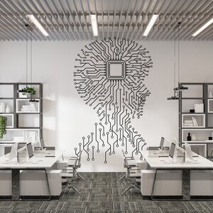 Circuit Board Wall Decal. Technology Wall Decal. Office Wall | Etsy