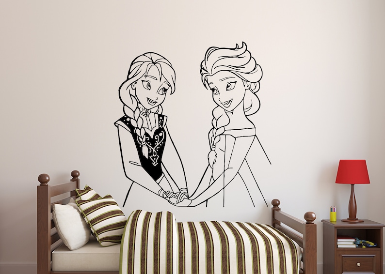 Frozen Wall Decal Princess Elsa and Anna Wall Decor for Girls Bedroom ...
