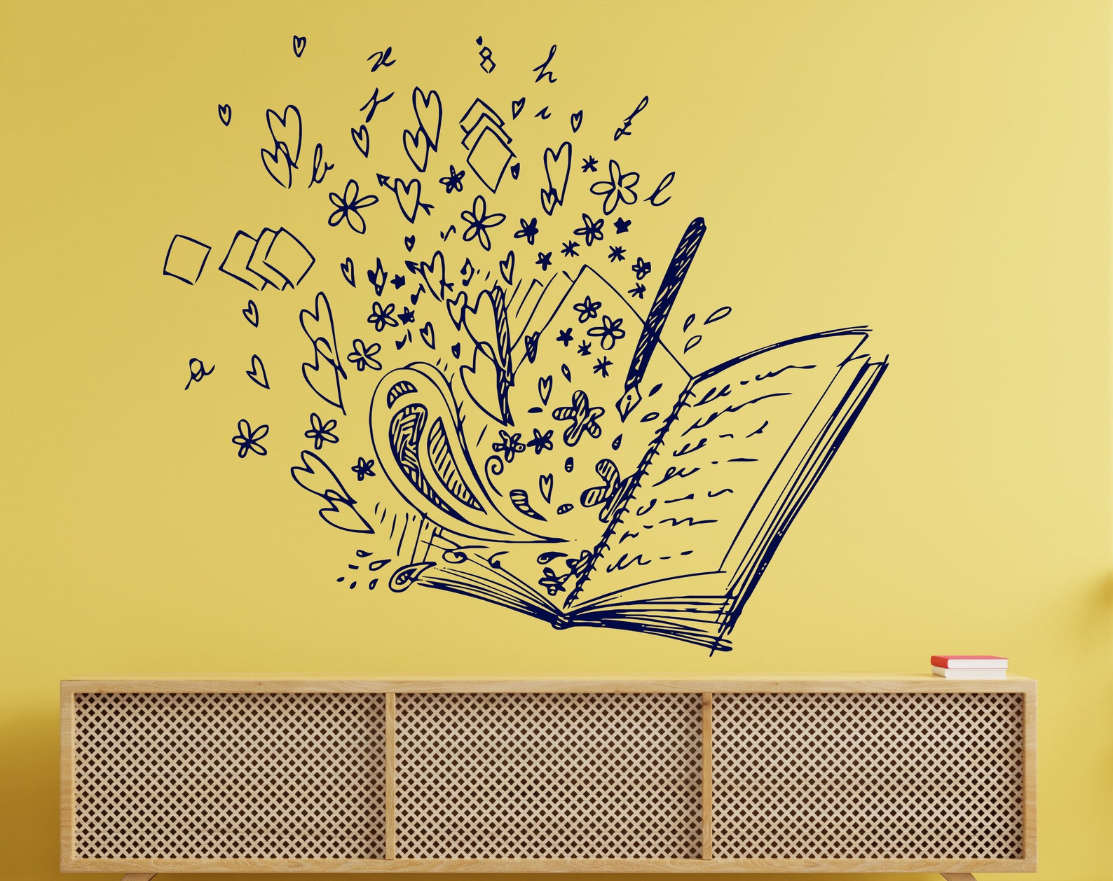 Book wall decal/Home Interior Decor/ Library Wall Decal K641 | Etsy