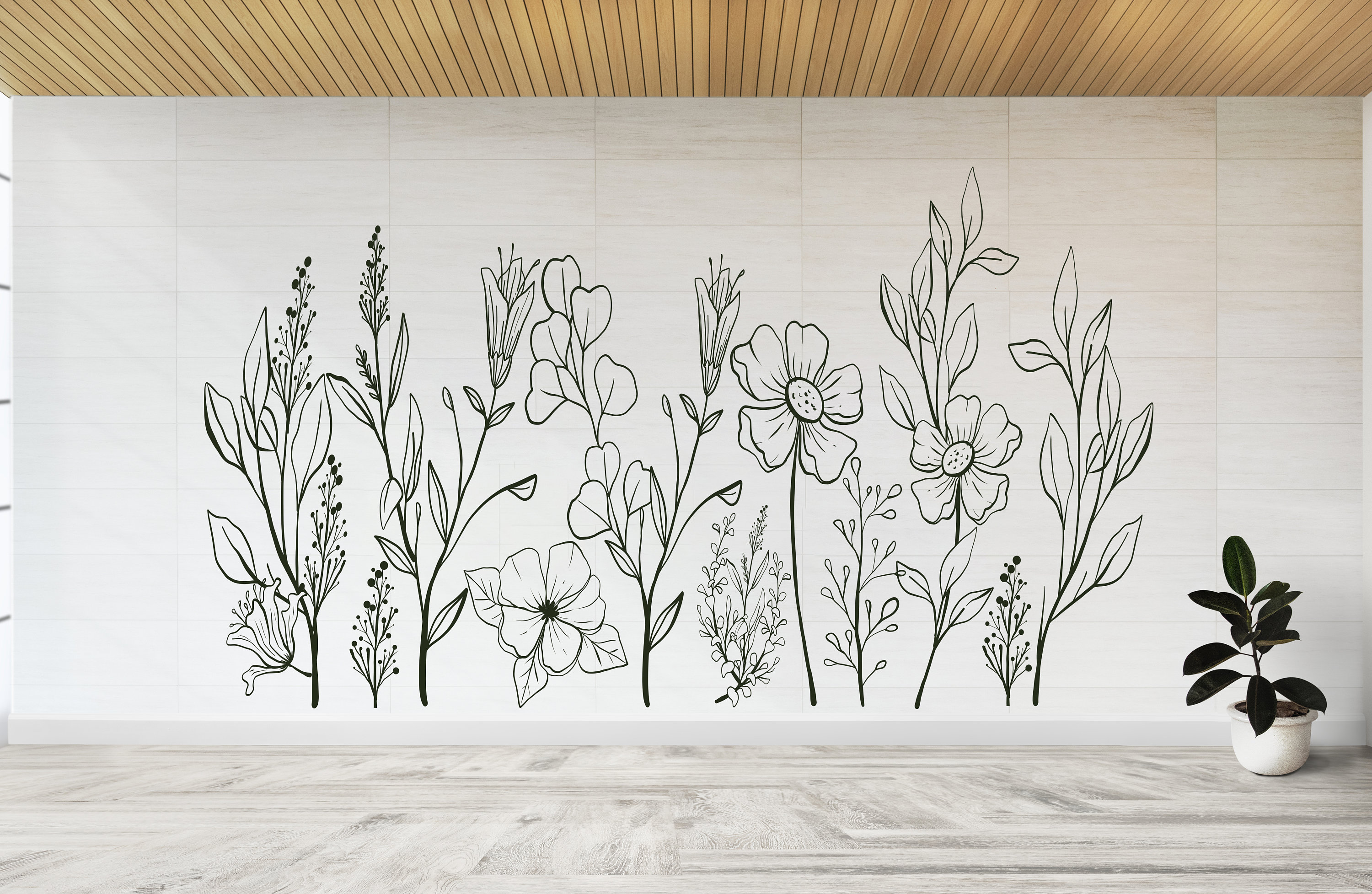 Flowers Wall Decal/ Flowers Wall Decal/ Flower Decals Wall - Etsy