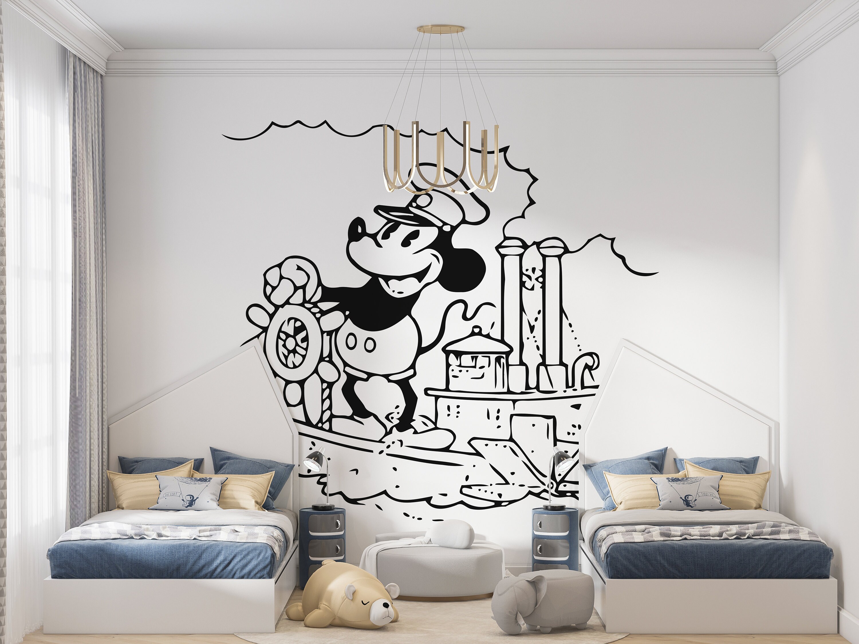 Mickey Mouse Wall Decal Cartoon Wall Decor for Kids Nursery - Etsy