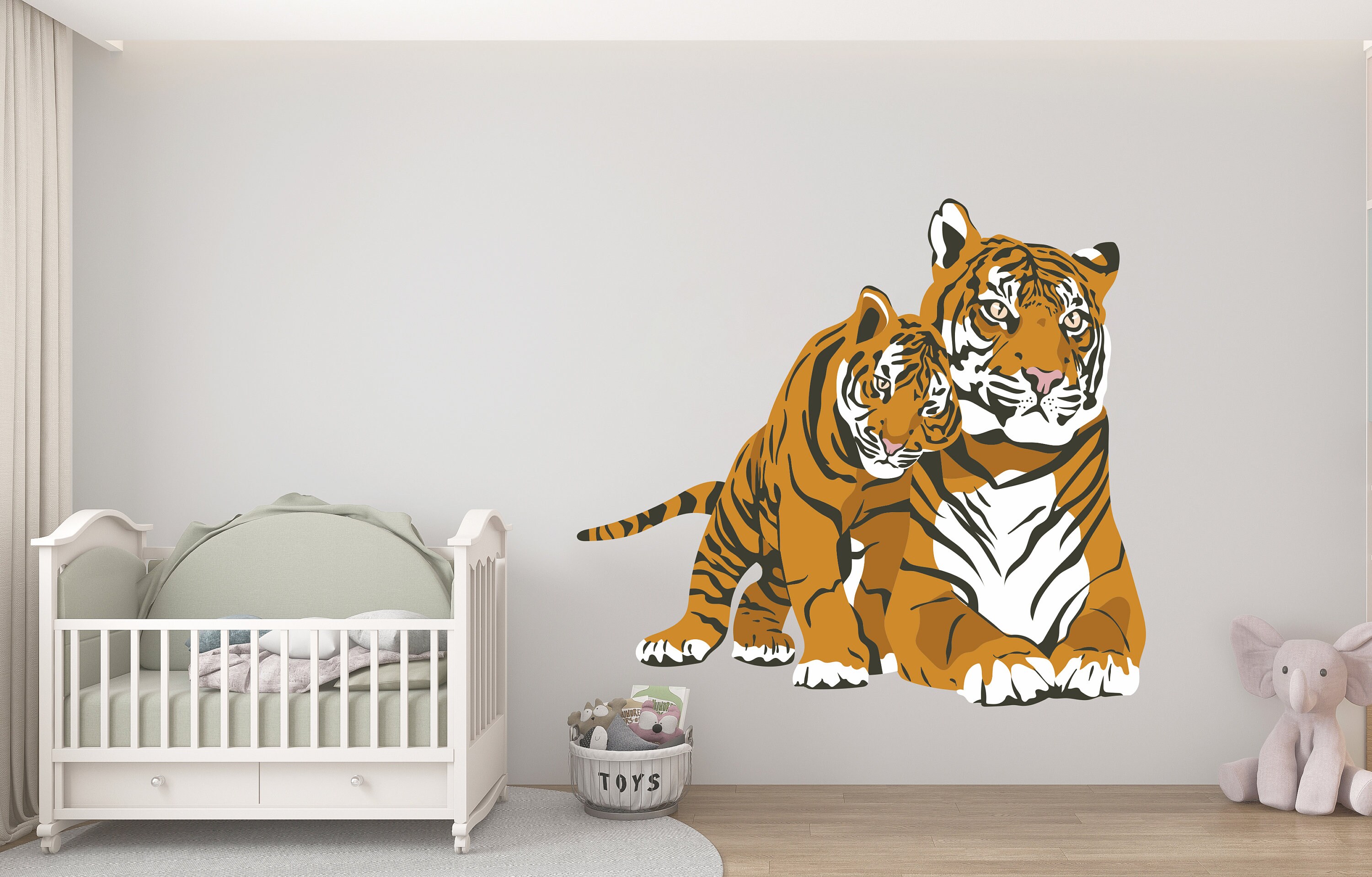Tiger Wall Decal/ Tiger Wall Sticker/ African Animal Decal/ Animal Wall ...