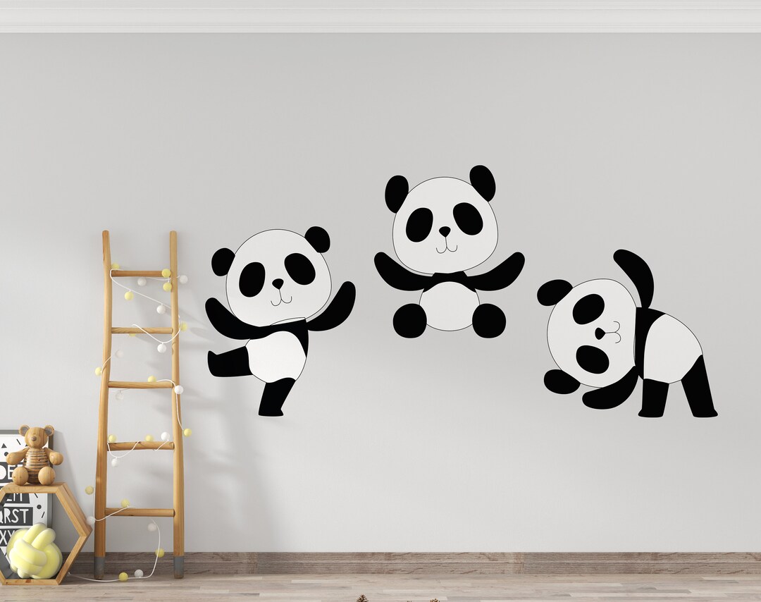 Panda Wall Decal/panda Wall Décor/bear/animals Wall Decal/ Kids Wall ...