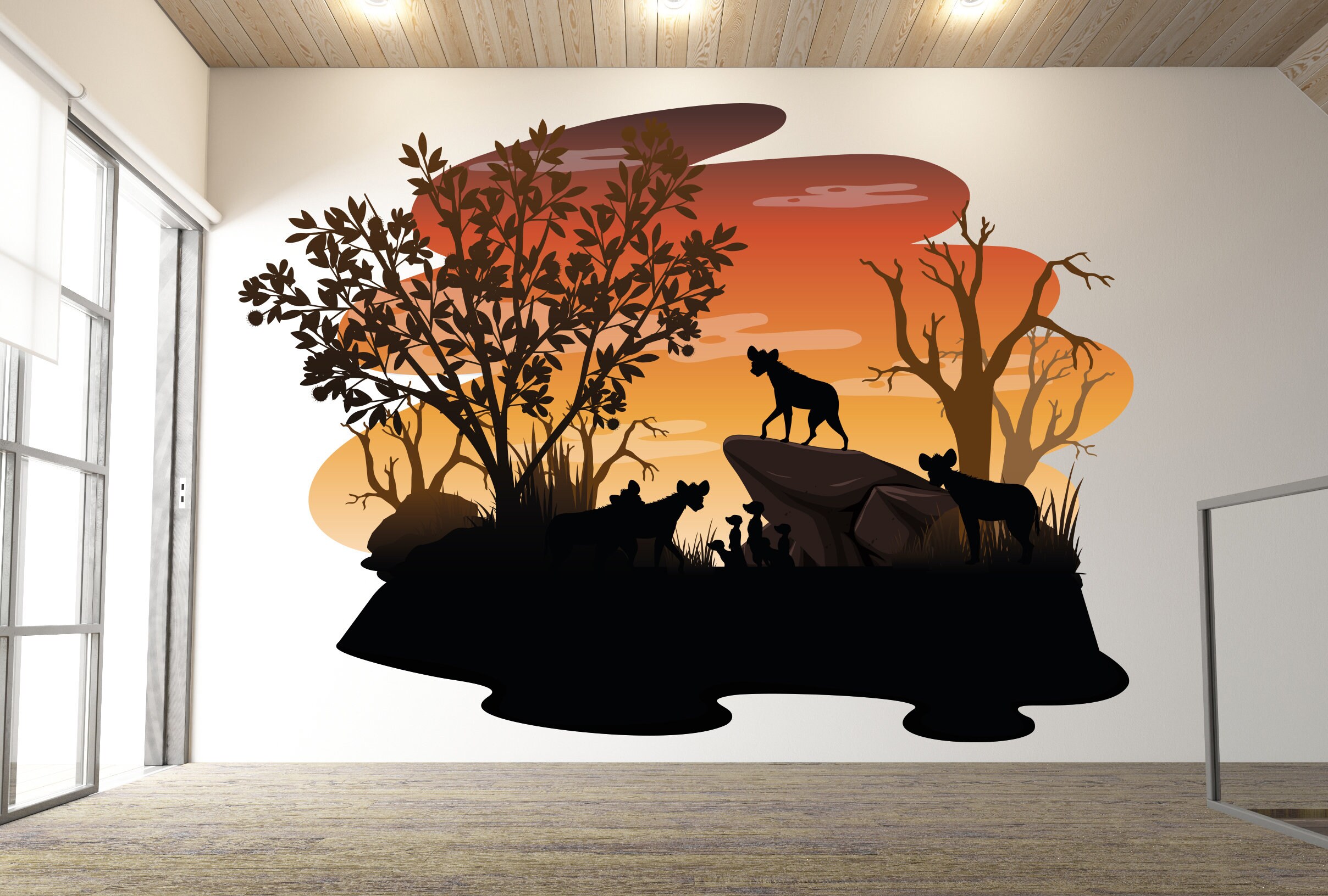 African Savannah Wall Decal/ African Wall Decal/ Safari Wall Decal ...