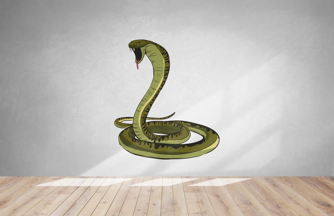 Snake Wall Decal/ Animal of the Year 2025 Green Snake/ Fantasy Wall ...