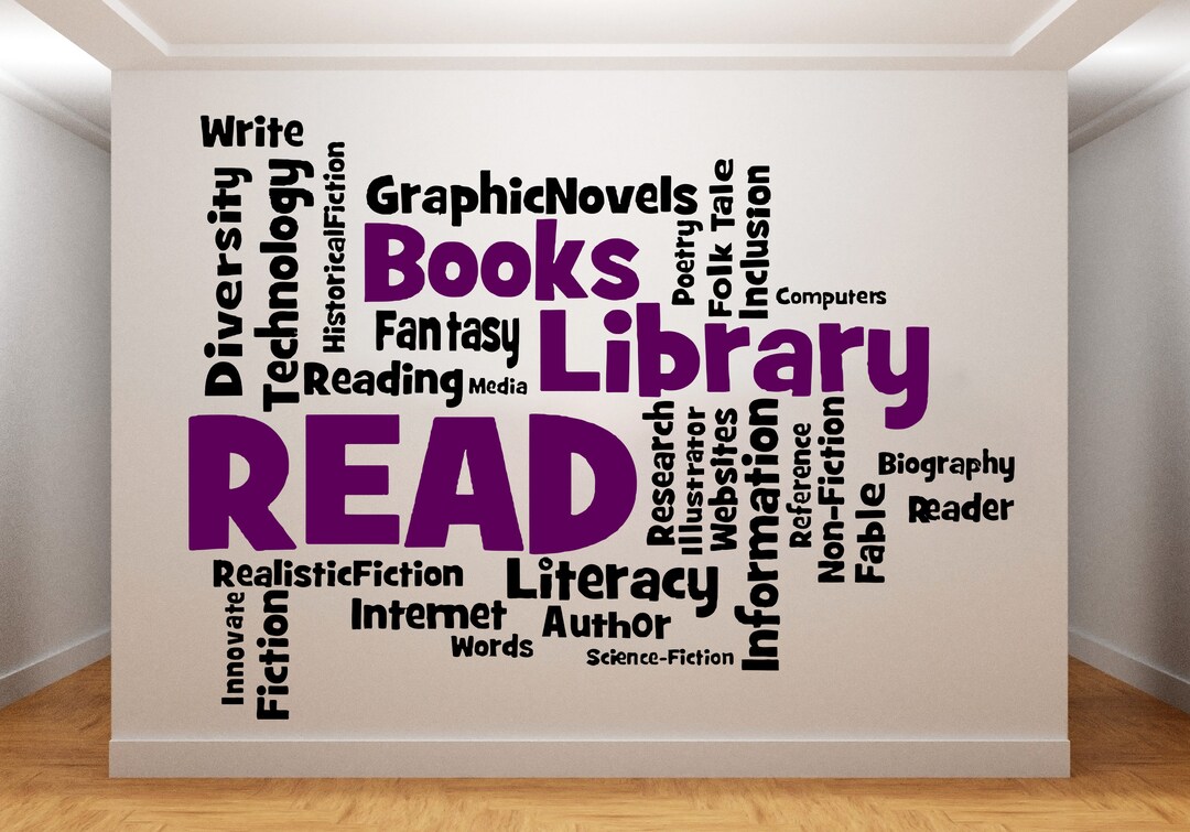 Library Wall Decal/ Classroom Wall Decal/ Reading Wall Decal/ Library ...