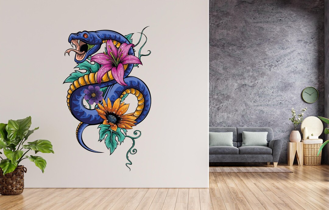 Snake Wall Decal/ Animal of the Year 2025 Green Snake/ Fantasy Wall ...