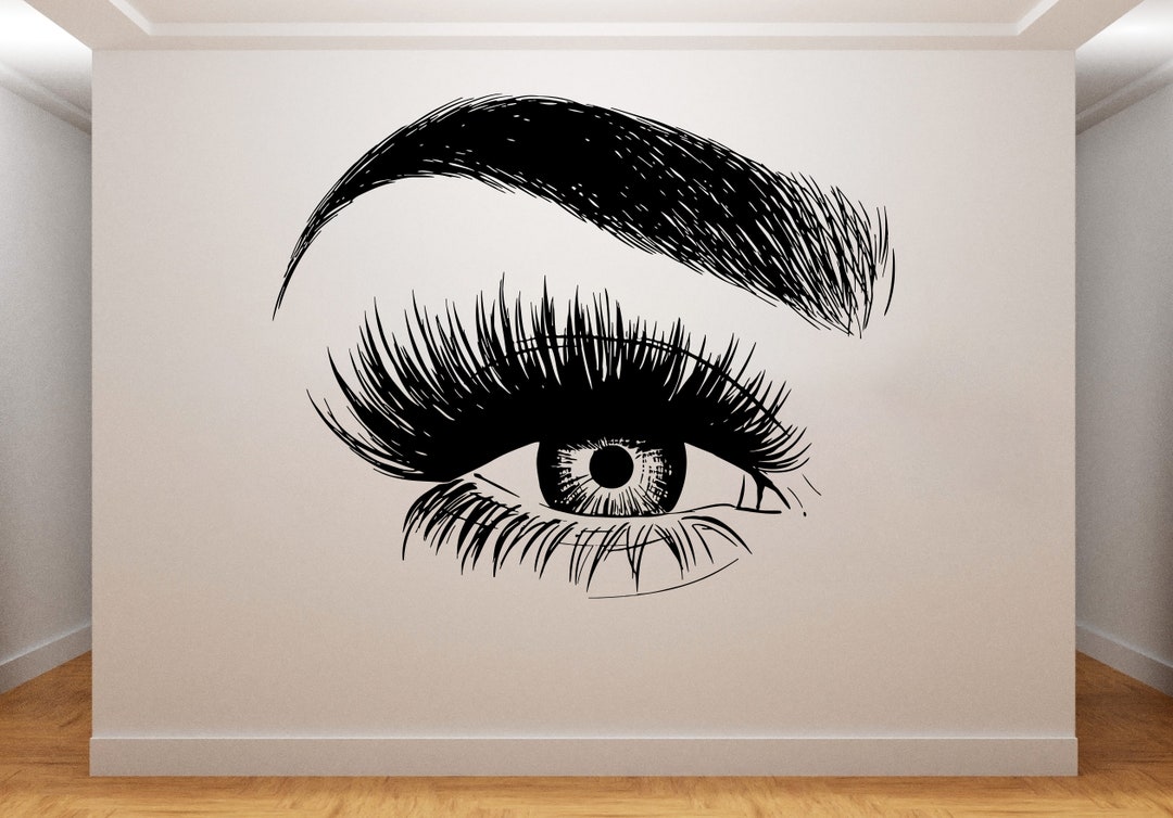 Eyelash Wall Decal for Beauty Salon Lashes Wall Sticker Eyelashes Wall ...