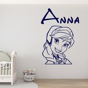 Frozen Wall Decal Princess Elsa and Anna Wall Decor for Girls Bedroom ...