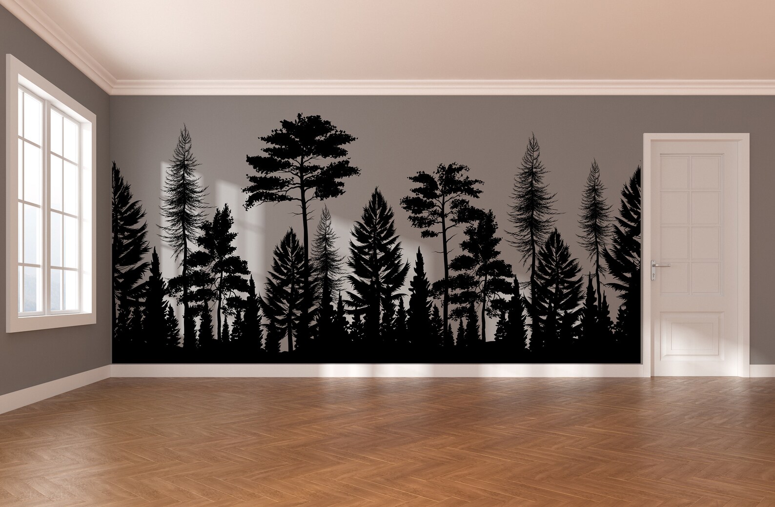 Forest Wall Decal/ Nature Wall Decal/ Trees Wall Decal/trendy | Etsy