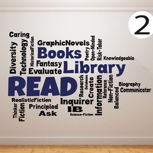 Library Wall Decal/ Classroom Wall Decal/ Reading Wall Decal/ Library ...