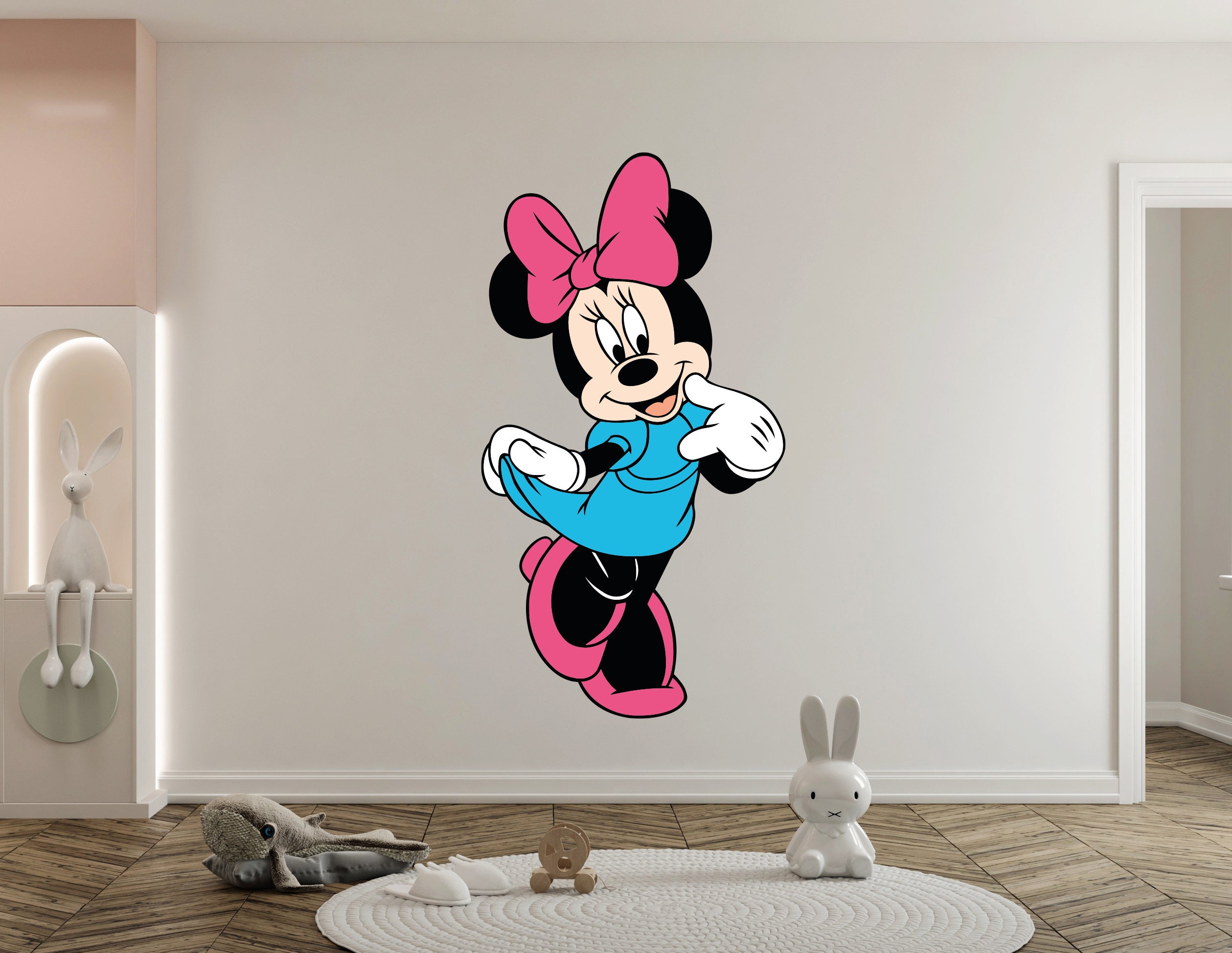 Minnie Mouse Wall Decal Cartoon Wall Decor for Kids Nursery - Etsy