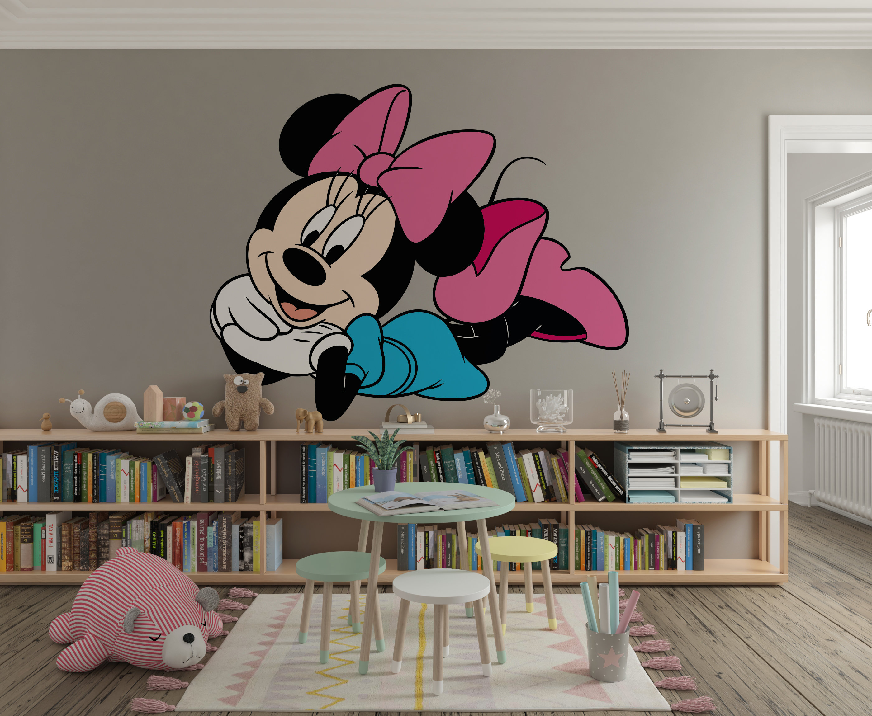 Minnie Mouse Wall Decal Cartoon Wall Decor for Kids Nursery - Etsy