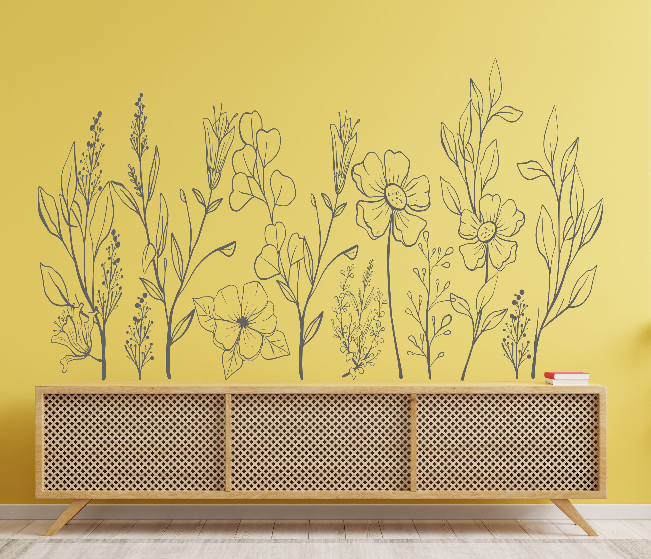 Flowers Wall Decal/ Flowers Wall Decal/ Flower Decals Wall - Etsy