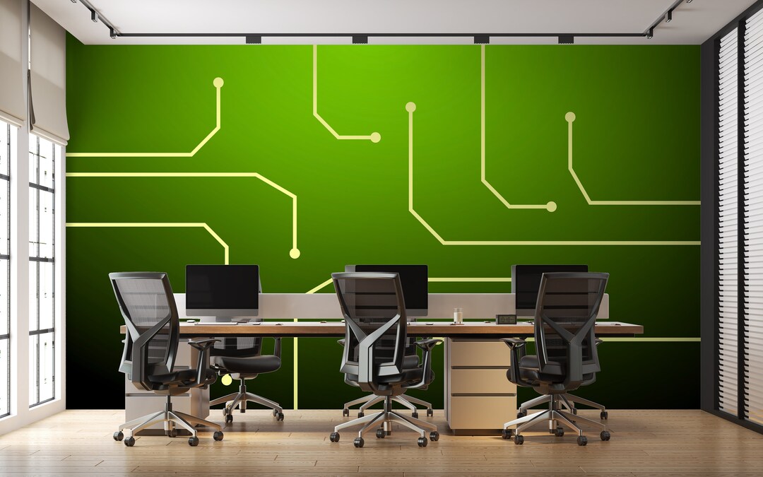 Circuit Board Office Wall Decal/ Gamer Room Decal/ Business Wall Mural ...