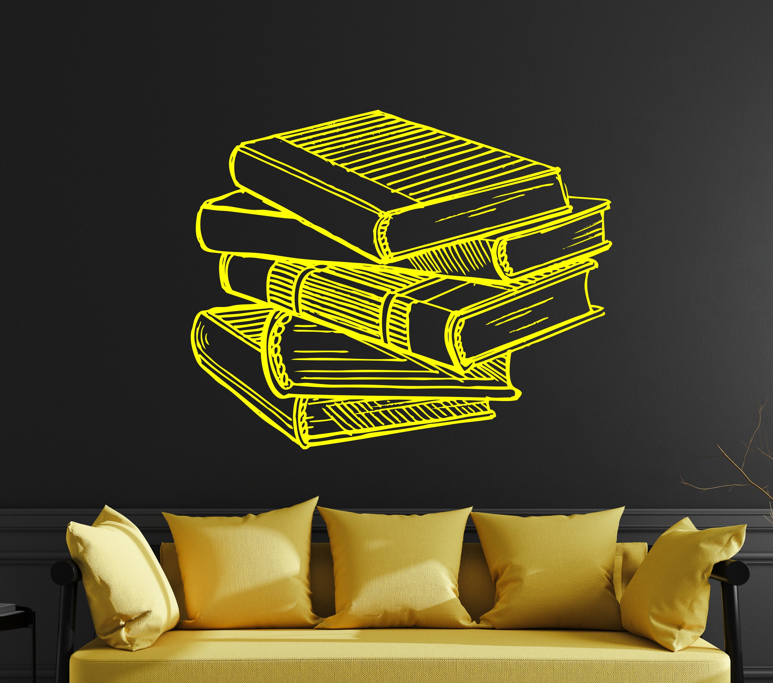 Book Wall Decal/home Interior Decor/ Library Home Interior | Etsy