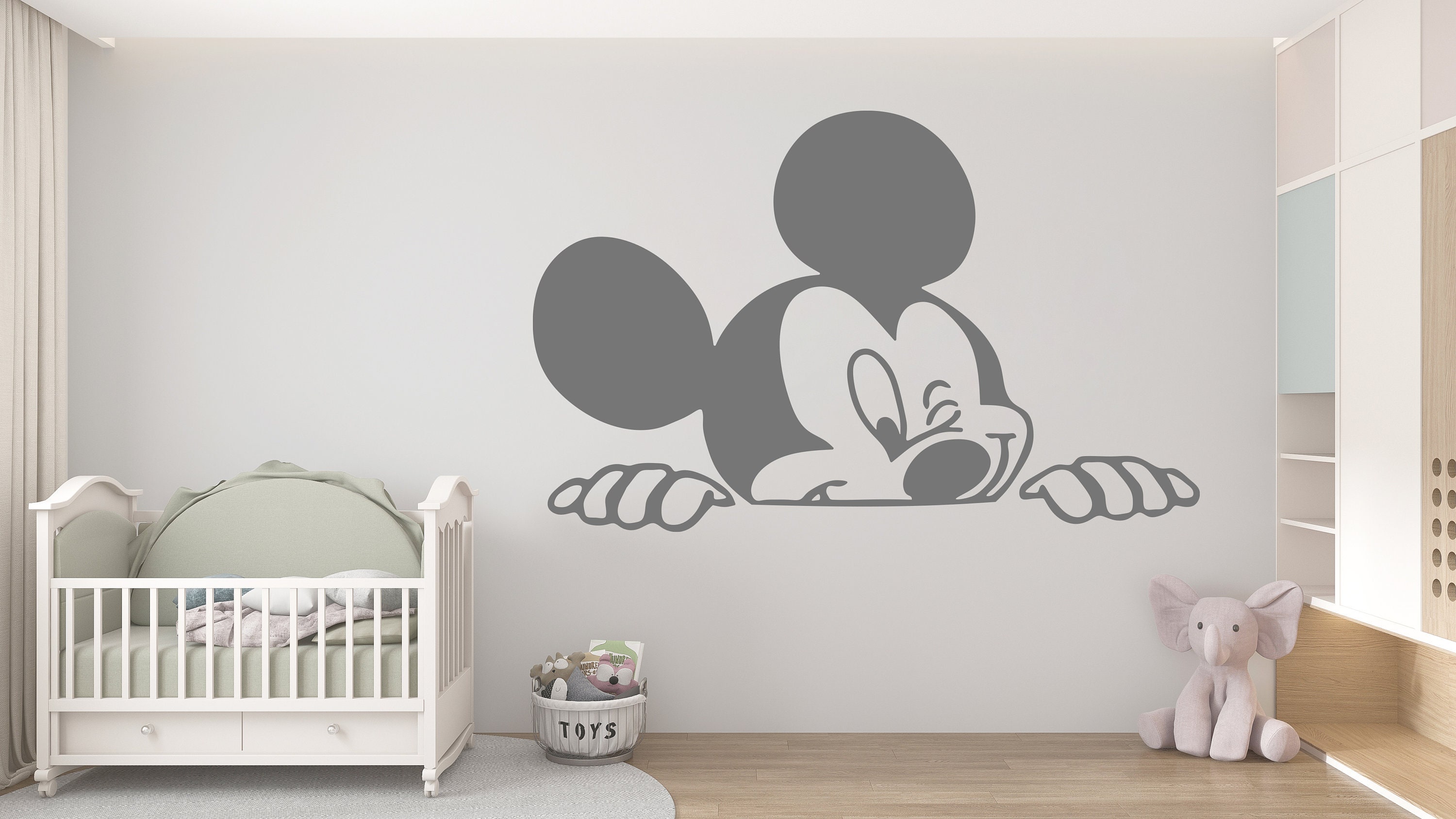 Mickey Mouse Wall Decal Cartoon Wall Decor for Kids Nursery | Etsy