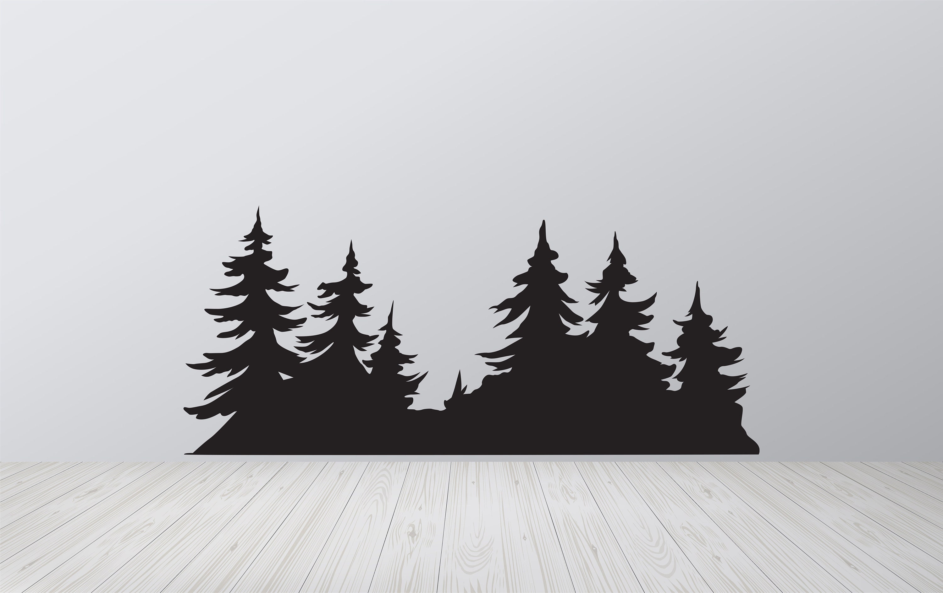 Pine Trees Wall Decal. Trees Wall Decal. Cristmas Tree Wall | Etsy