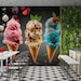 Ice Cream Wall Mural/ 3D Ice Cream Wallpaper/ Ice Cream Wall Art/ Café ...