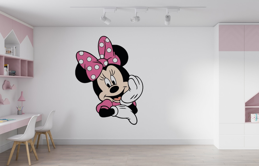 Minnie Mouse Wall Decal Cartoon Wall Decor for Kids Nursery ...