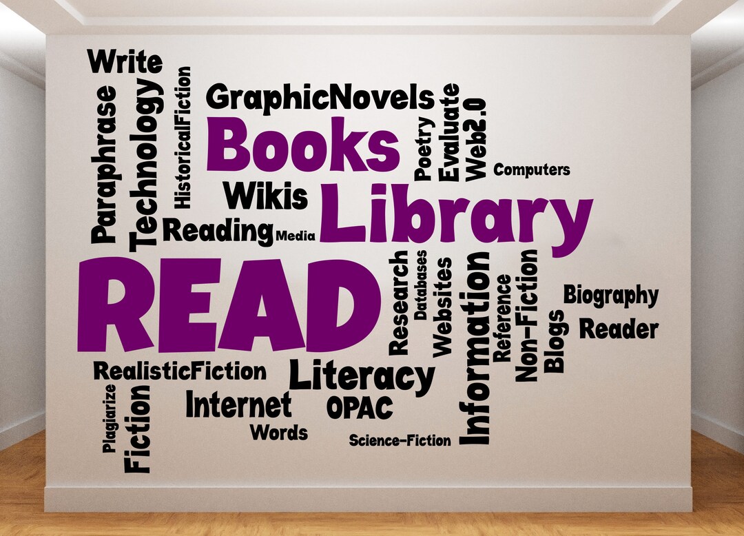 Library Wall Decal/ Classroom Wall Decal/ Reading Wall Decal/ Library ...