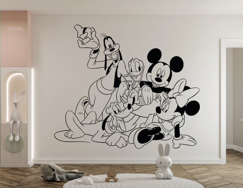Mickey Mouse Wall Decal Cartoon Wall Decor for Kids Nursery - Etsy