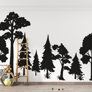 Forest Wall Decal/ Nature Wall Decal/ Trees Wall Decal/trendy Style ...