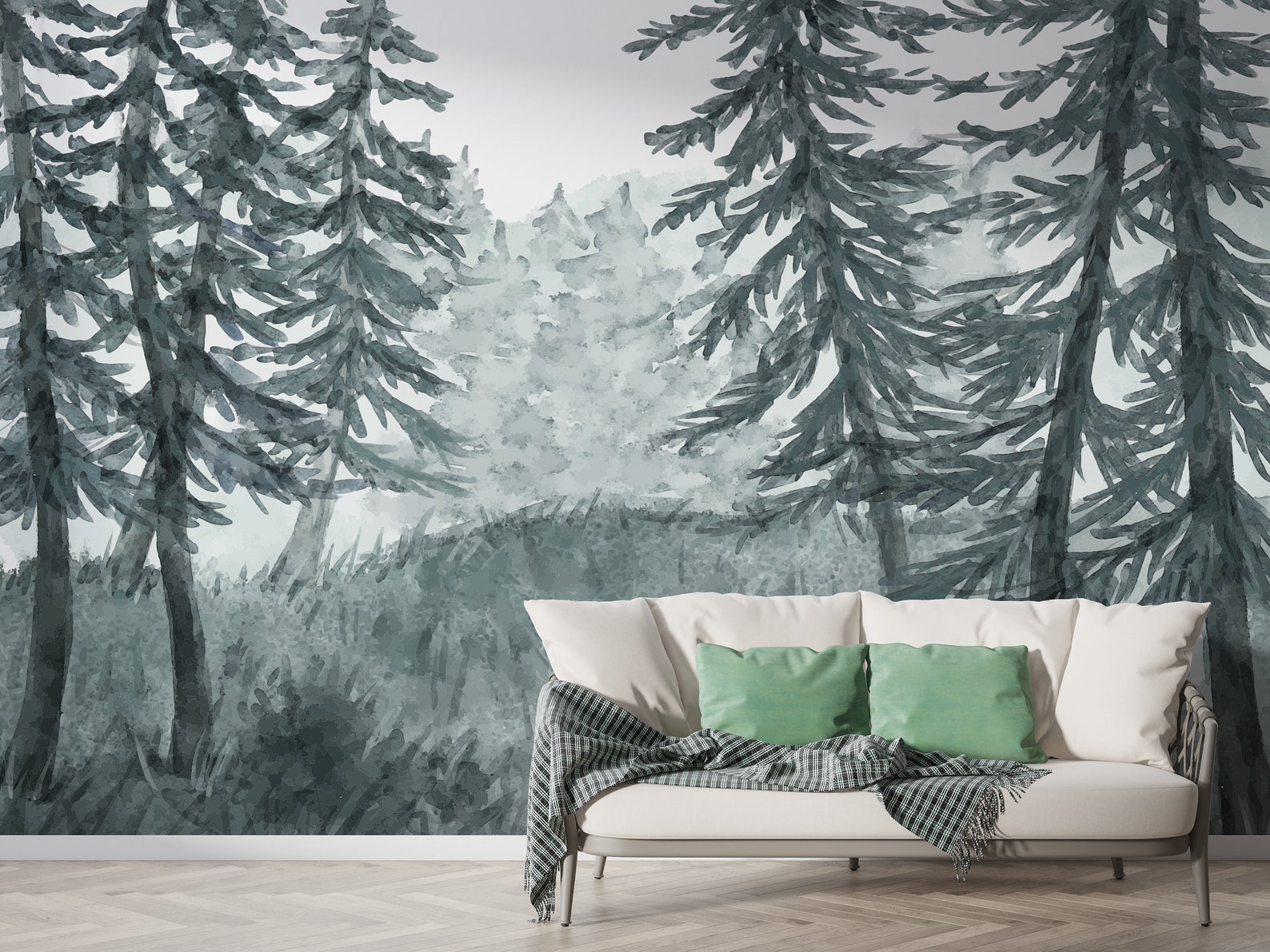 Forest Wall Mural/ Nature Wall Mural/ Spruce Forest Wall - Etsy