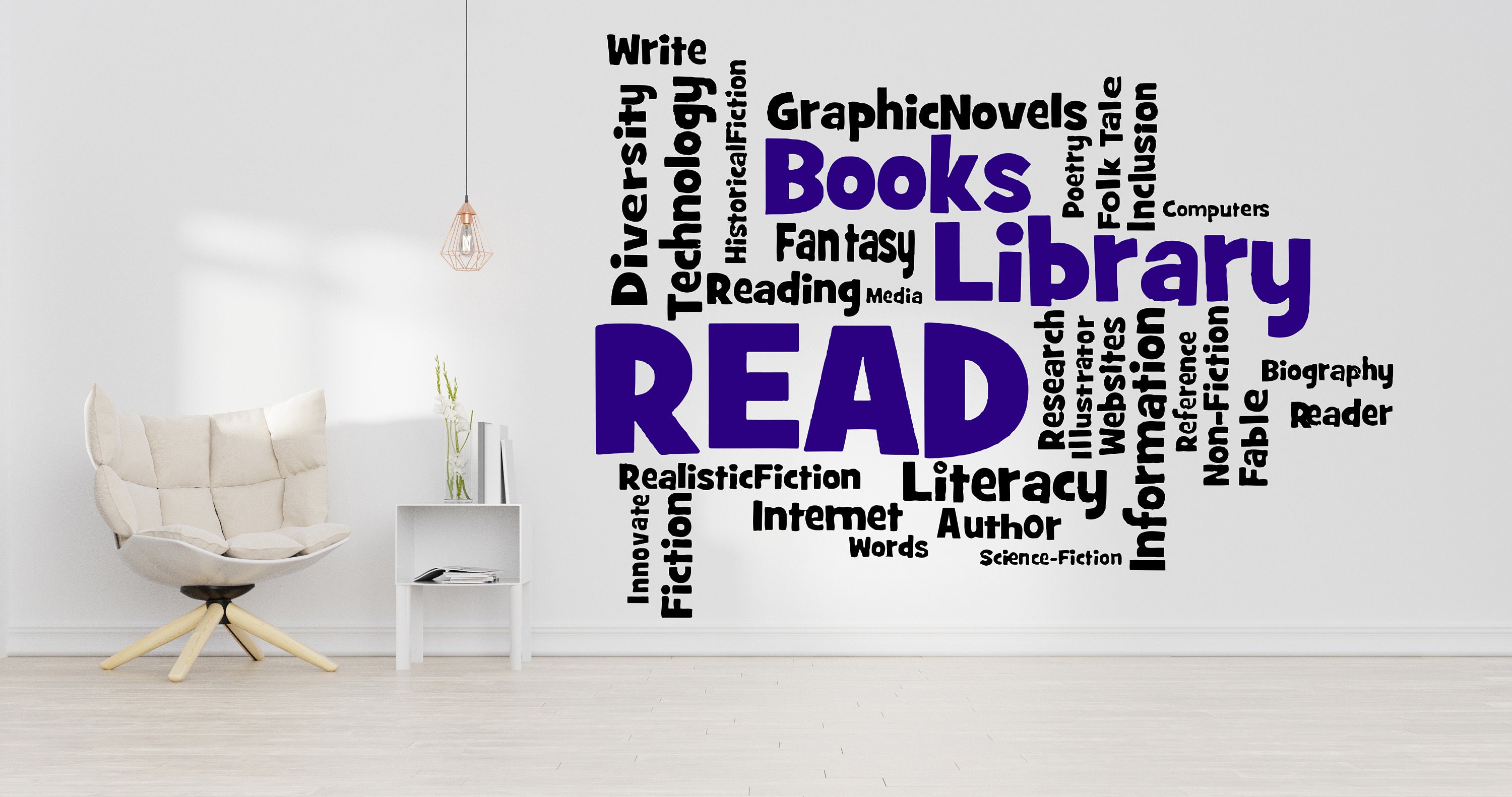Library Wall Decal/ Classroom Wall Decal/ Reading Wall Decal/ - Etsy
