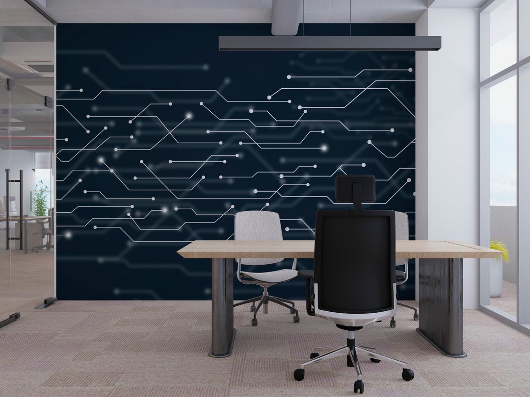 Circuit Board Office Wall Decal/ Gamer Room Decal/ Business Wall Mural ...
