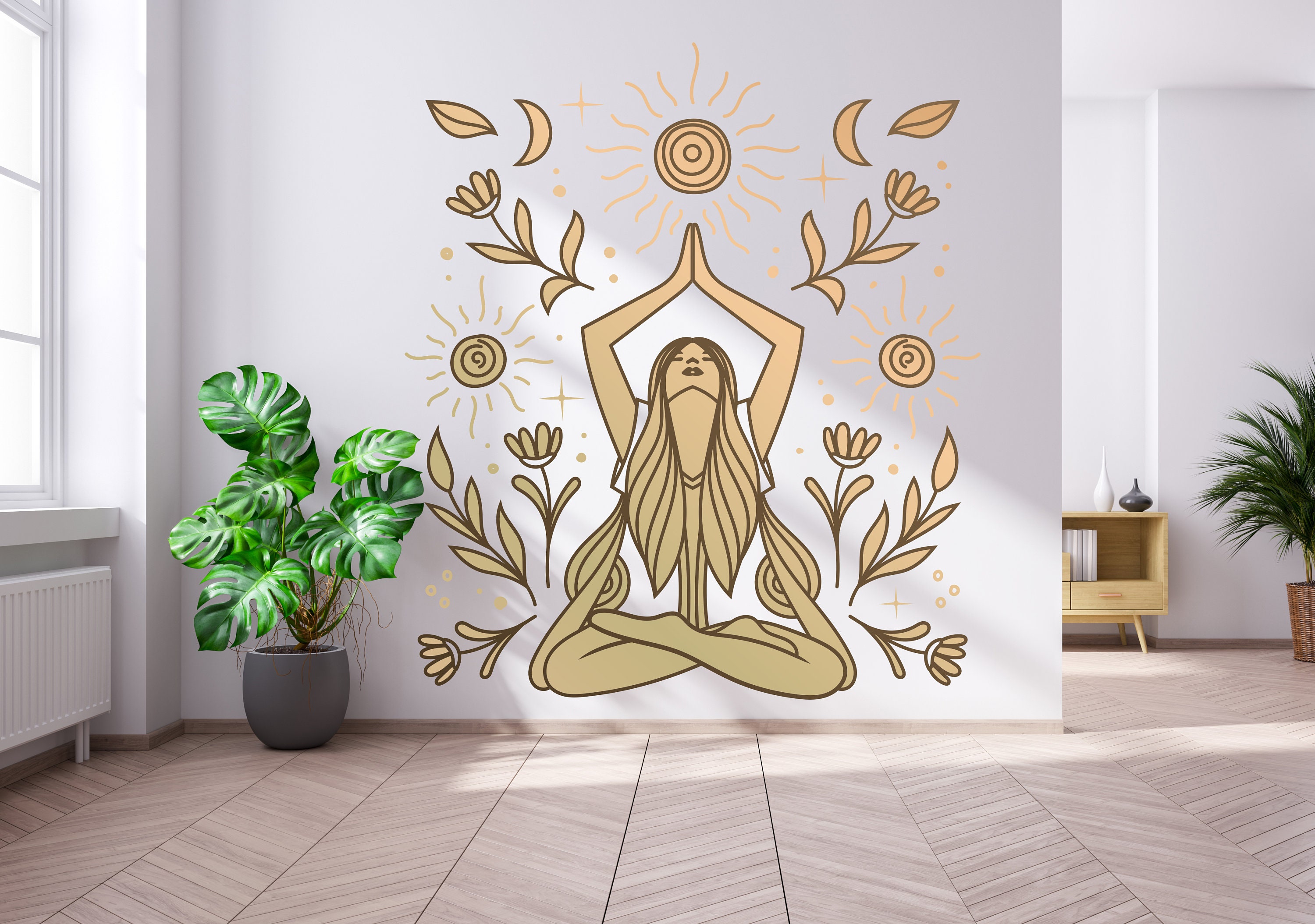 Yoga Wall Decal/ Mandala Wall Decal/ Yoga Studio Decor/ - Etsy