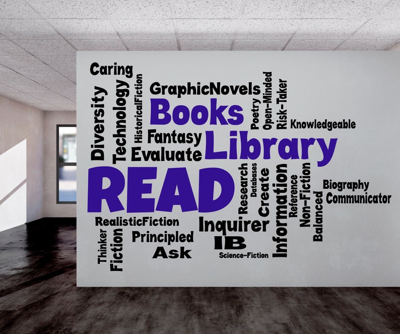 Library Wall Decal/ Classroom Wall Decal/ Reading Wall Decal/ - Etsy