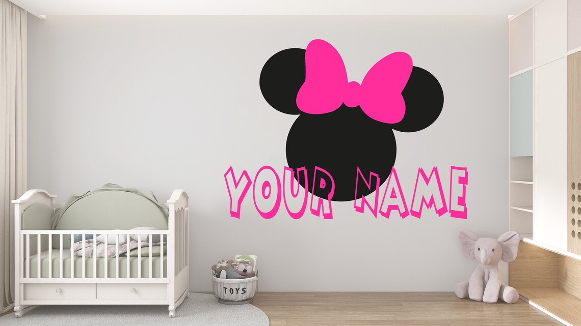 Minnie Mouse Wall Decal Cartoon Wall Decor for Kids Nursery - Etsy