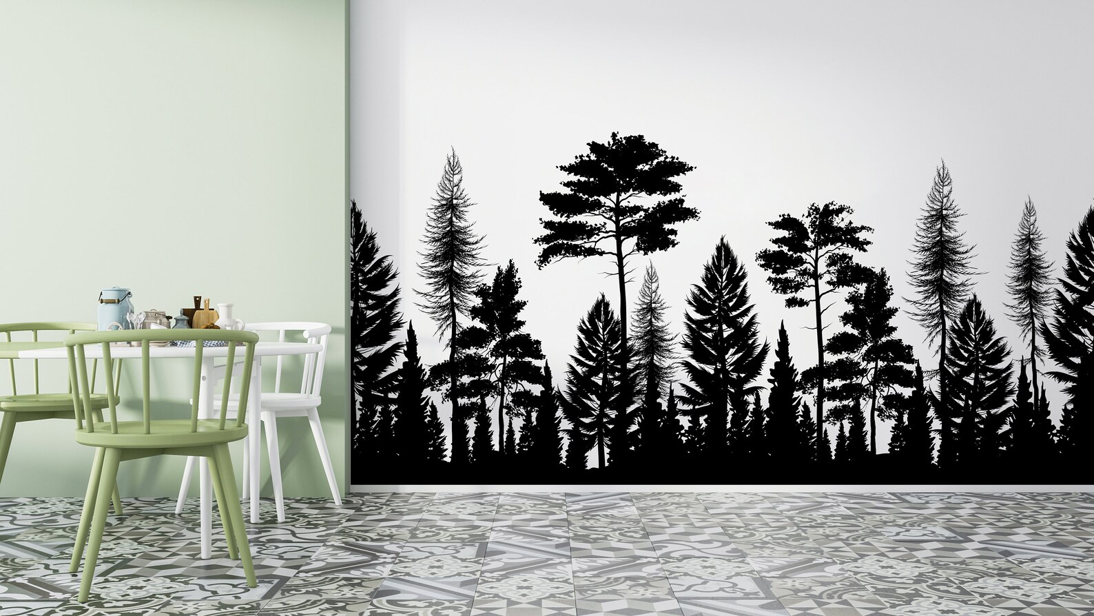 Forest Wall Decal/ Nature Wall Decal/ Trees Wall Decal/trendy | Etsy