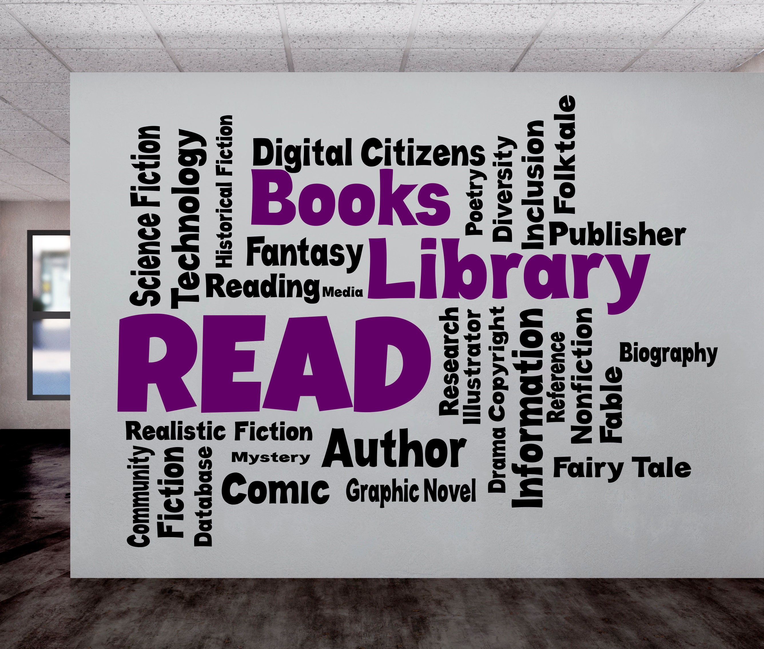 Library Wall Decal/ Classroom Wall Decal/ Reading Wall Decal/ - Etsy