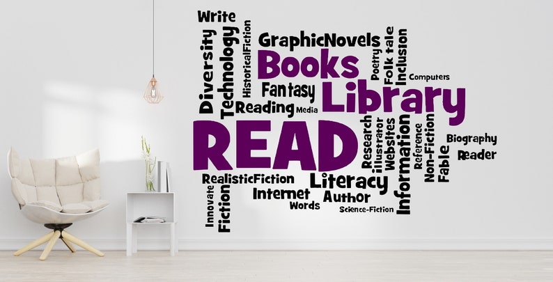 Library Wall Decal/ Classroom Wall Decal/ Reading Wall Decal/ - Etsy