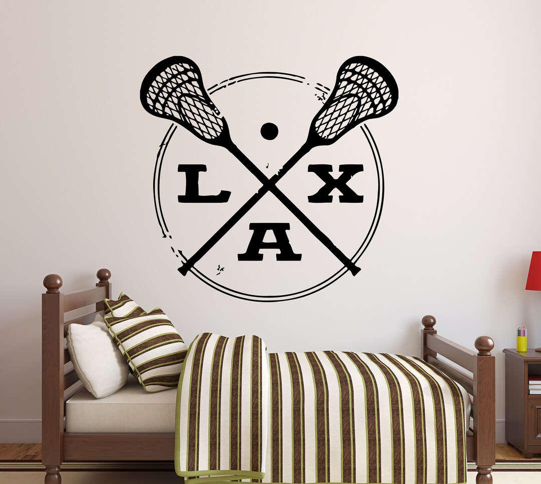 Lacrosse Wall Decal Sports Wall Decor Lacrosse Player Wall Sticker ...