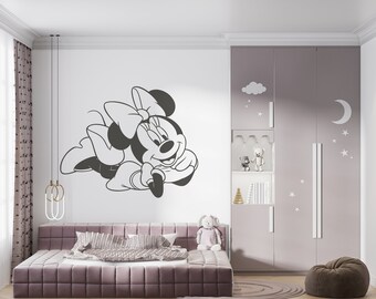 Minnie Mouse Wall Decal Cartoon Wall Decor for Kids Nursery - Etsy