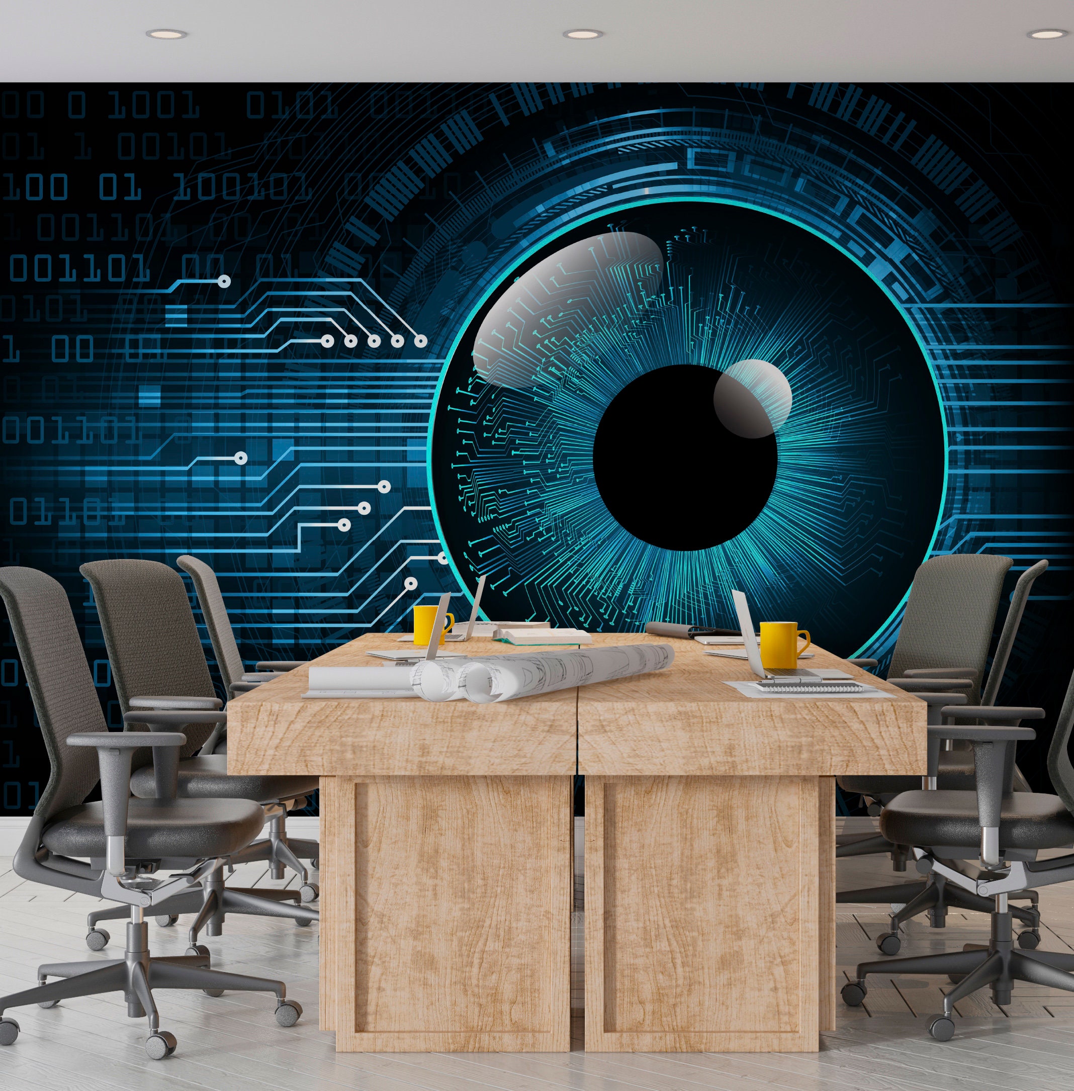 Circuit Board Office Wall Decal/ Gamer Room Decal/ Business Wall Mural ...