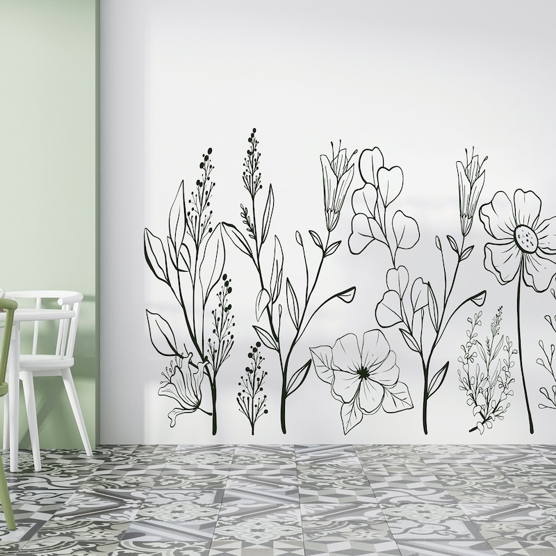 Flowers Wall Decal - Etsy