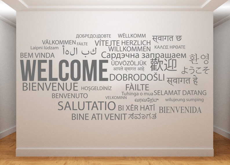 Welcome Wall Decal/ Hello and Welcome Wall Decal/welcome Door | Etsy