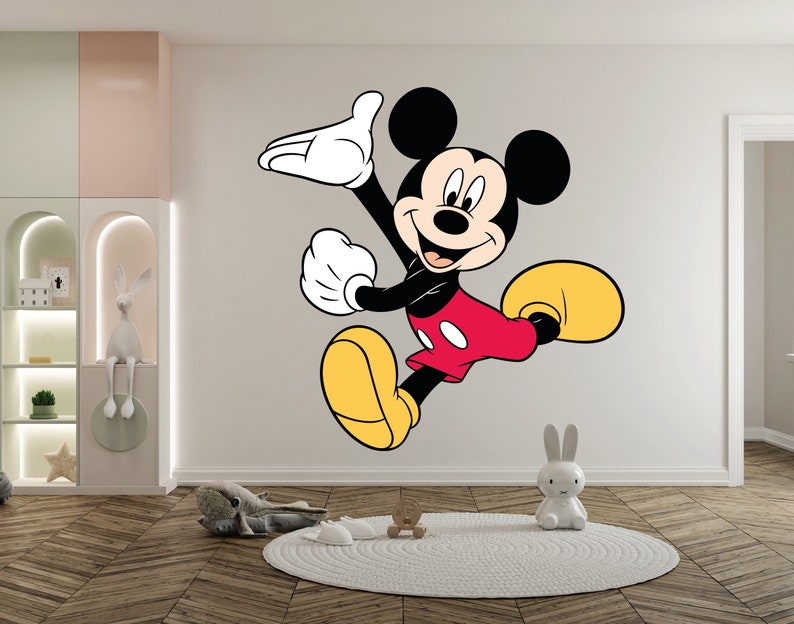 Mickey Mouse Wall Decal Cartoon Wall Decor for Kids Nursery - Etsy