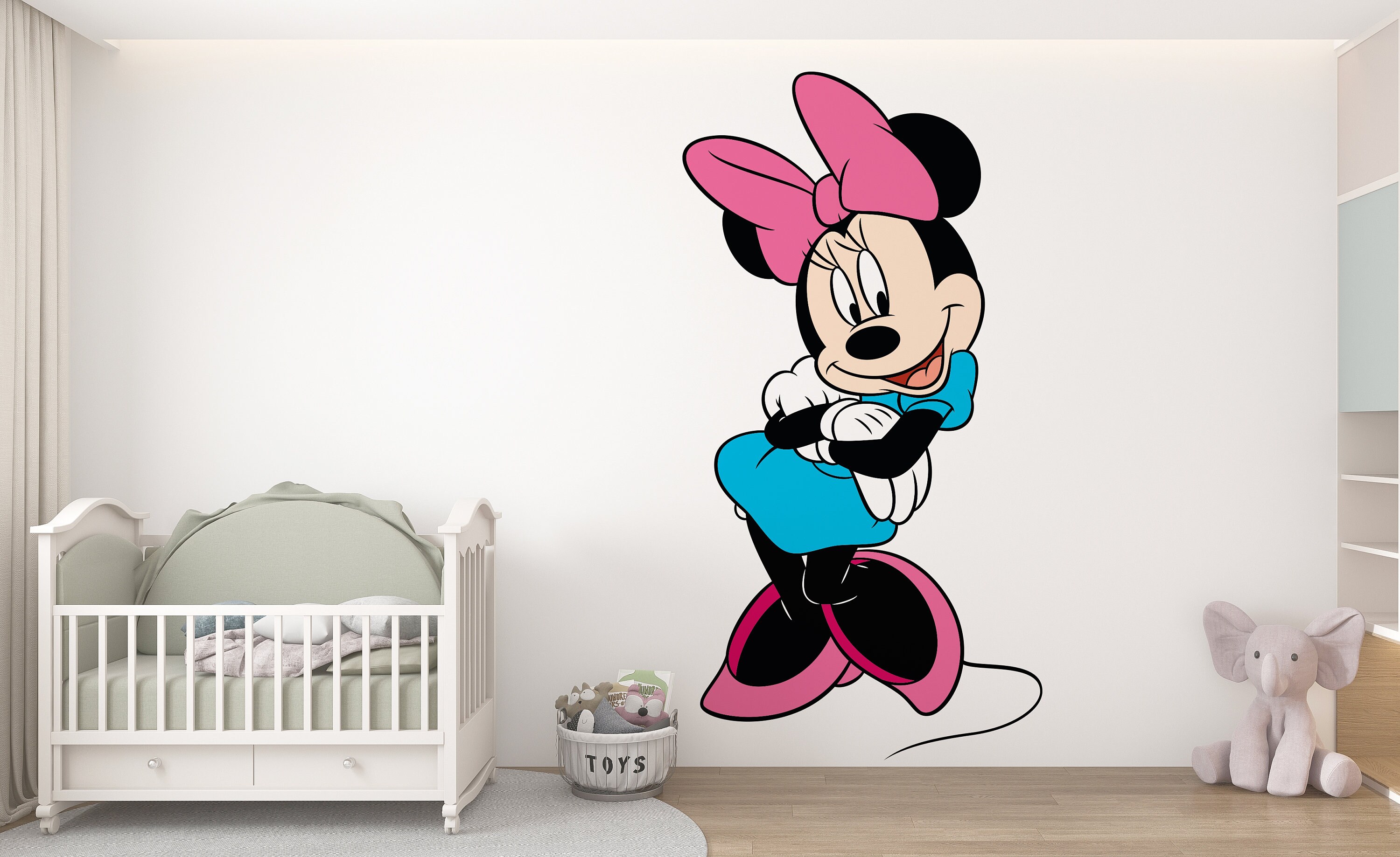 Minnie Mouse Wall Decal Cartoon Wall Decor for Kids Nursery - Etsy