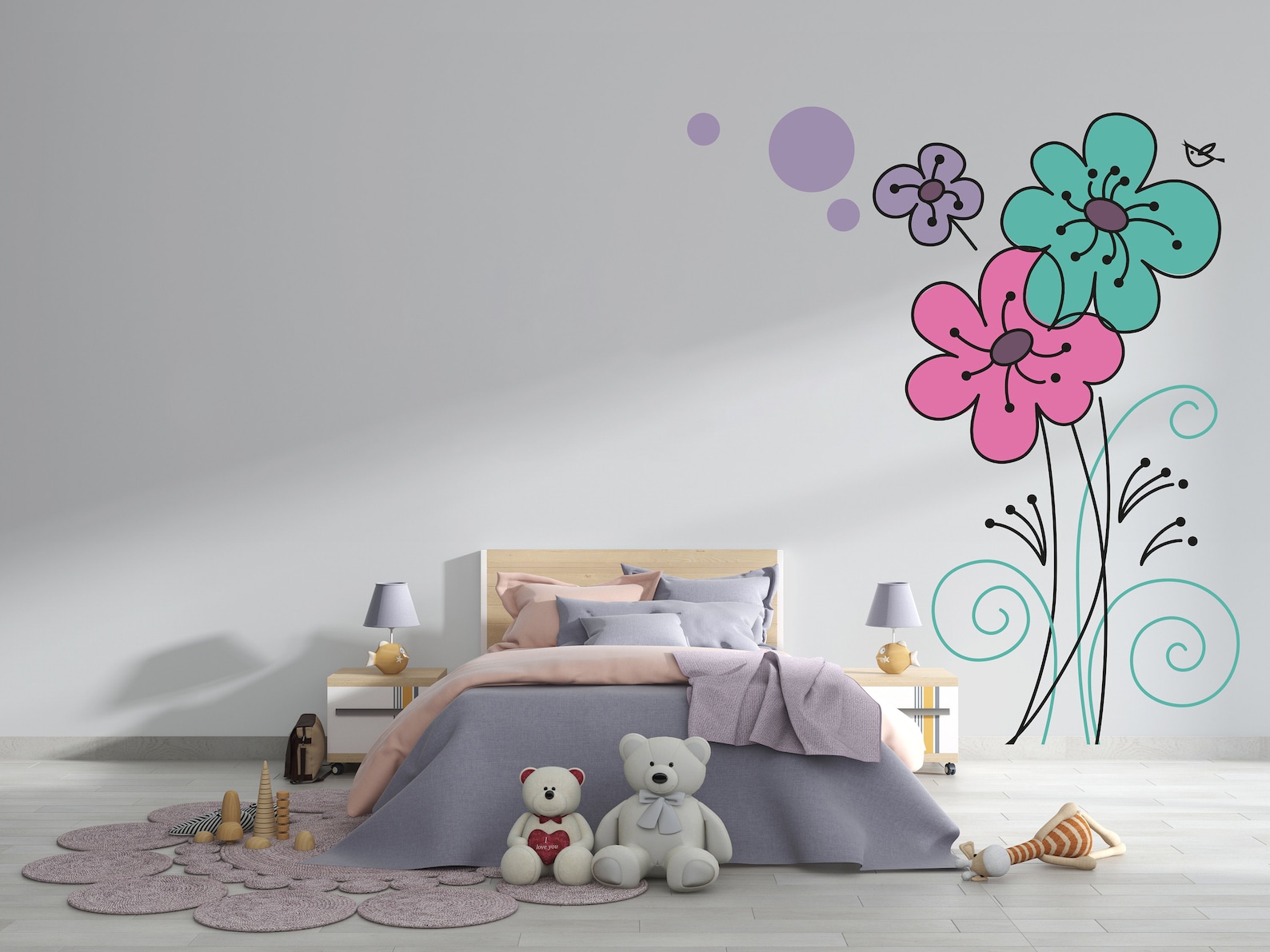 Flower Wall Decal/flowers Wall Decal/flower Decals Wall Decor/peonies ...