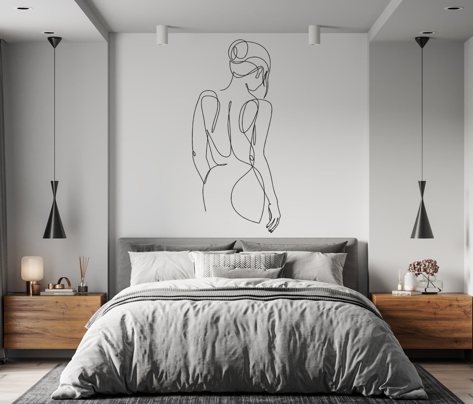 Woman Wall Decal. Abstract Woman Wall Decal. Beautiful Woman - Etsy