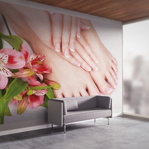 Nail Salon Wall Mural/ Nail Salon Decor/ Nail Salon Wallpaper/ Photo ...