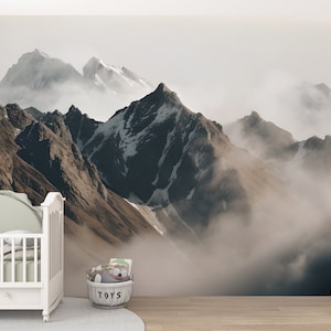 Mountain Wall Mural/ Mountain Wallpaper/ Nature Wall Mural/ Mountain ...