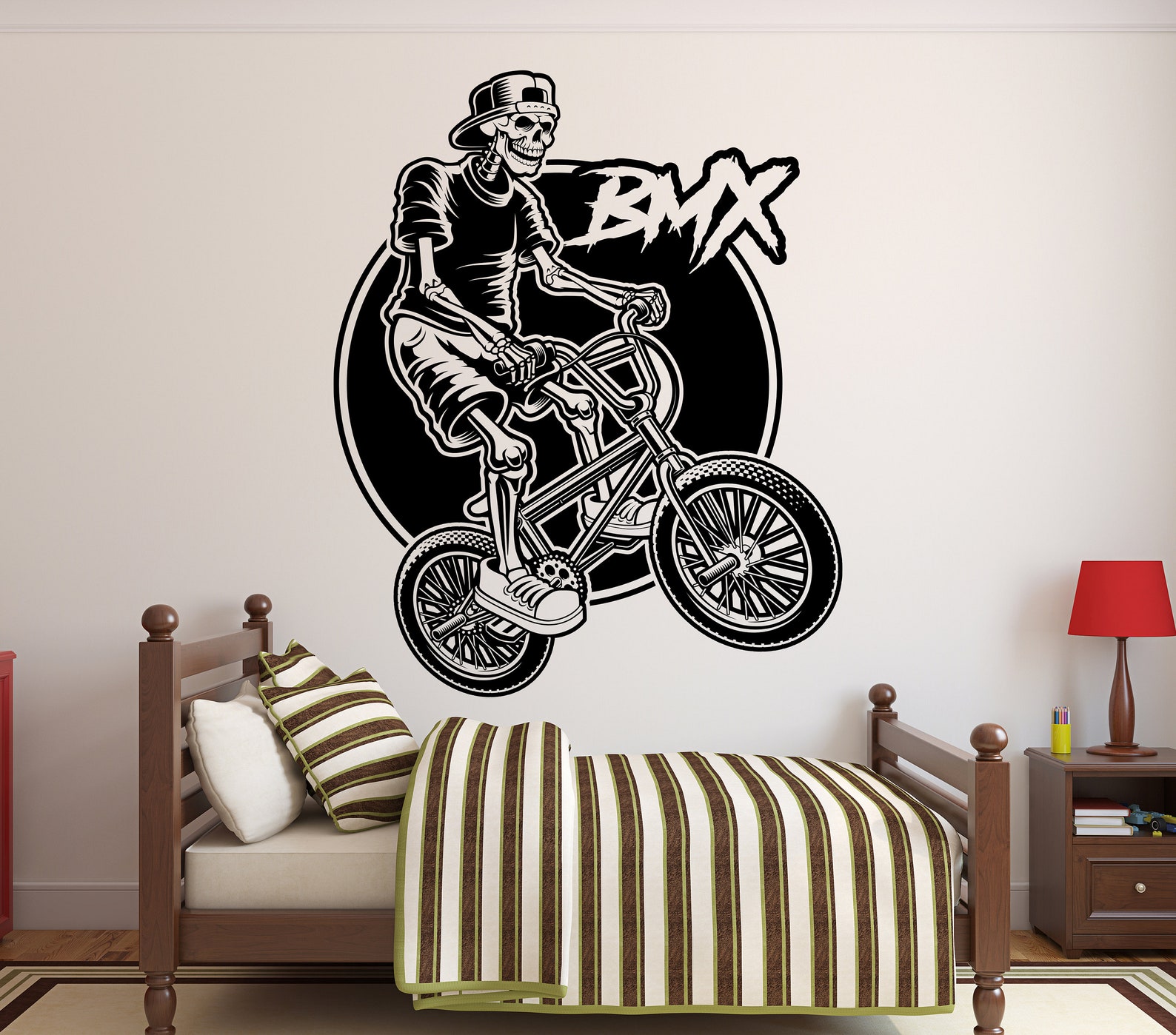 BMX Wall Decal/skeleton Wall Decal/ Mountain Bike Wall Decal/ - Etsy
