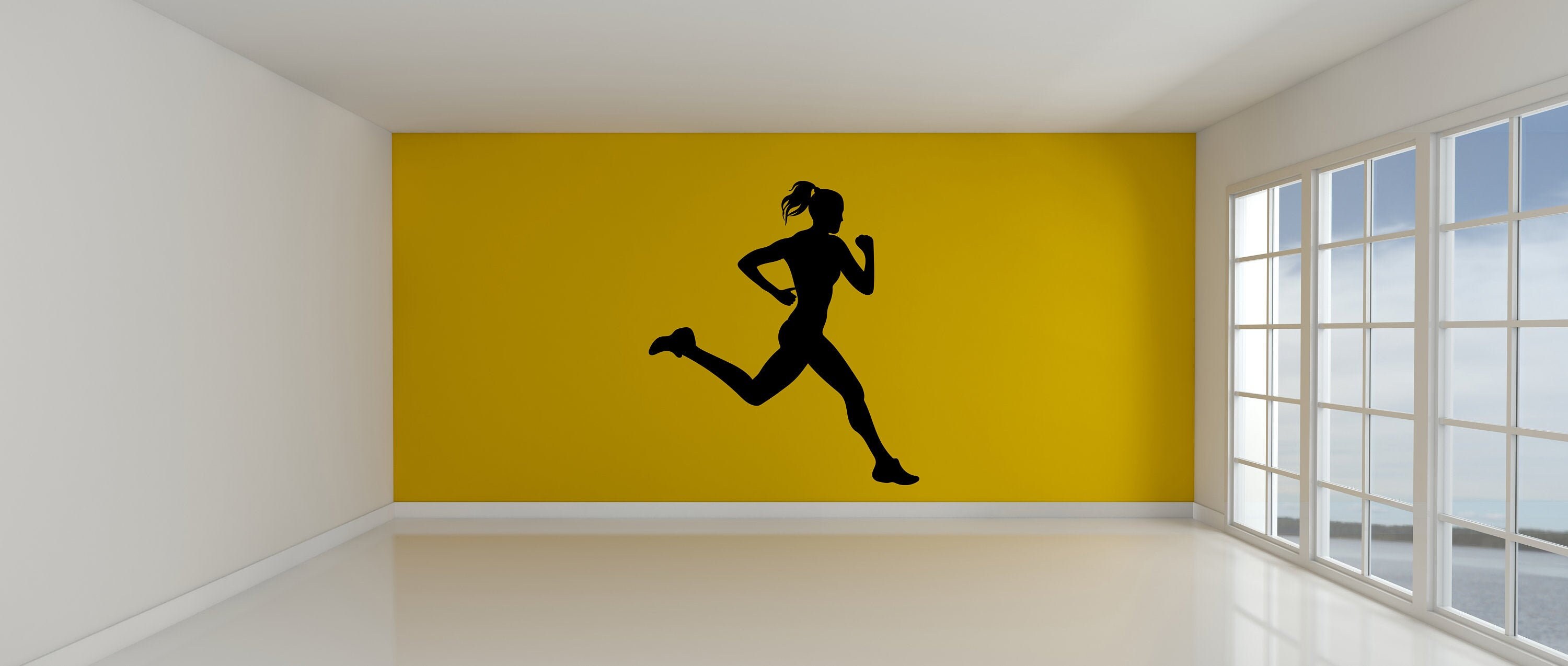 Sports Girls Wall Decal. Sports Boy Wall Decal .girl Running - Etsy