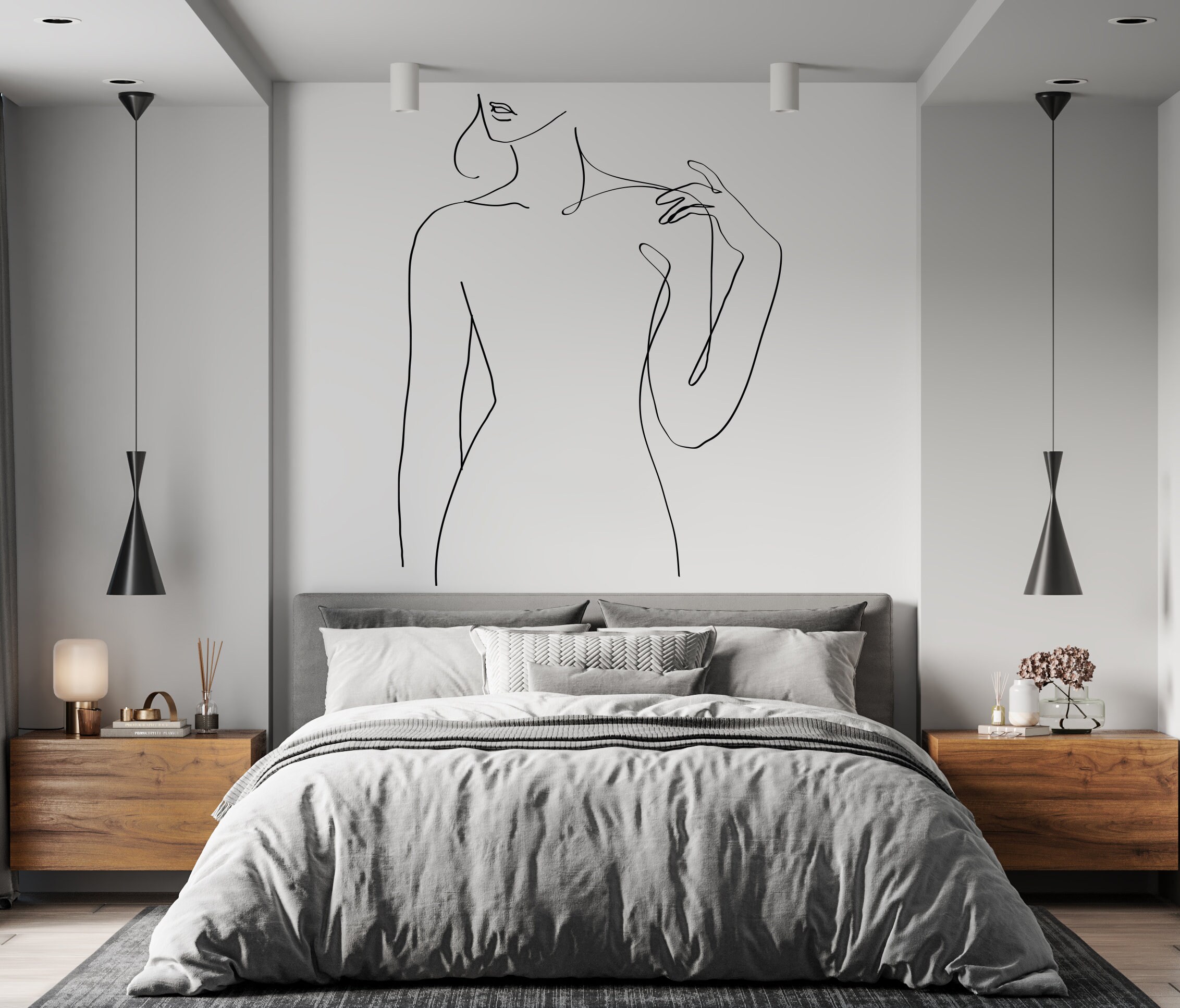 Woman Wall Decal. Abstract Woman Wall Decal. Beautiful Woman - Etsy